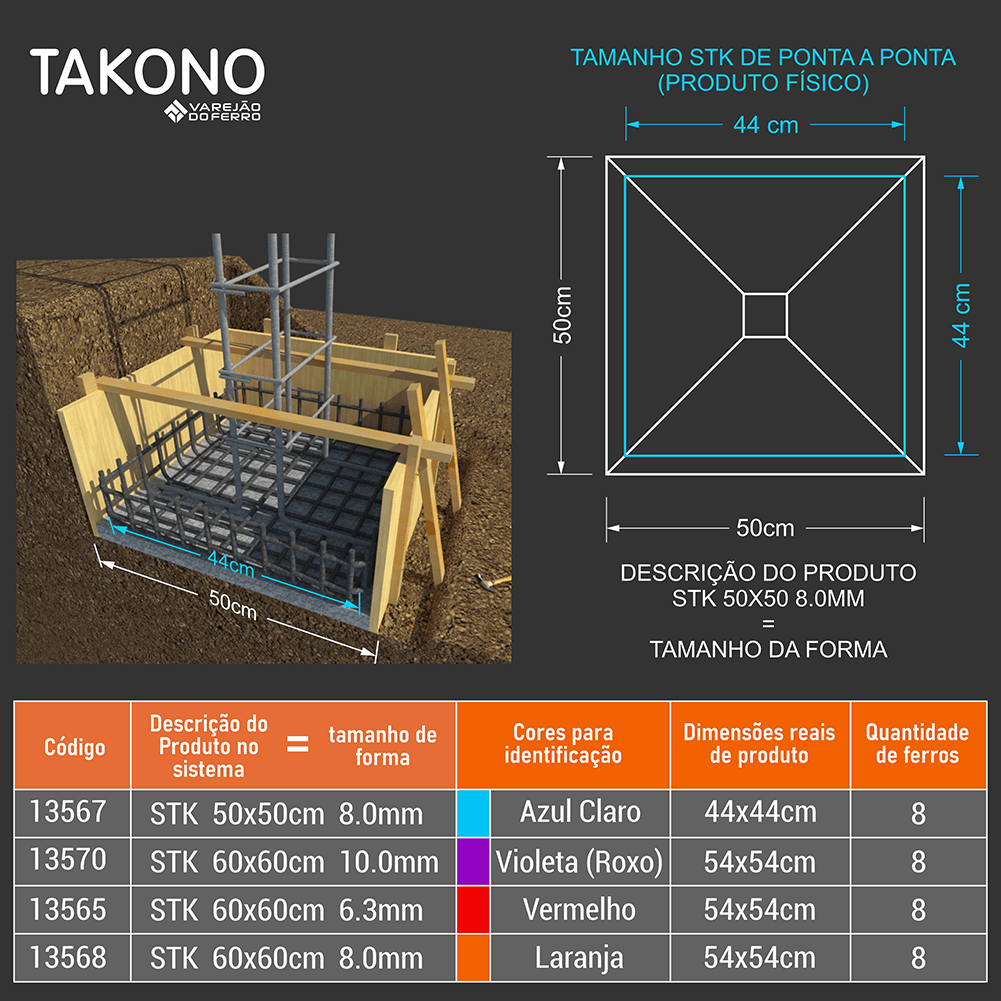 Sapata 54X54 6,3mm | Takono
